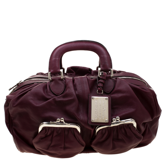 Dolce & Gabbana | Bags | Dolce Gabbana Burgundy Leather Miss Curly Bag ...